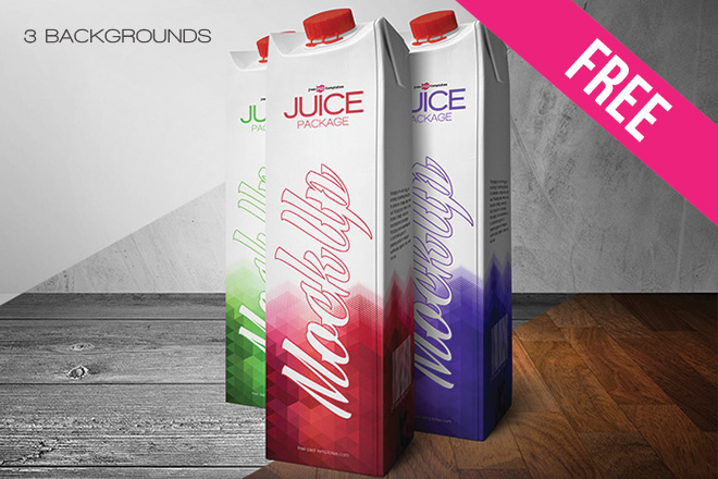 Free Juice Package Mock-up in PSD – Free PSD Templates