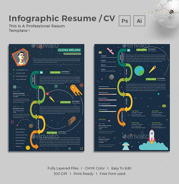 Infographic Cv Template Psd