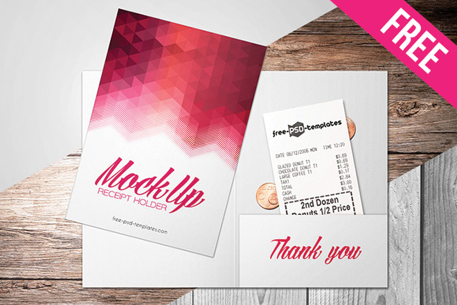 Free Receipt Holder Mock-up in PSD – Free PSD Templates