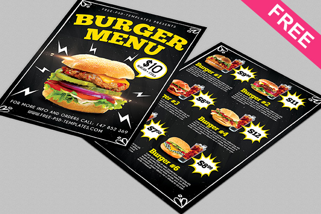 Burger Menu – Free PSD Menu Template – Free PSD Templates
