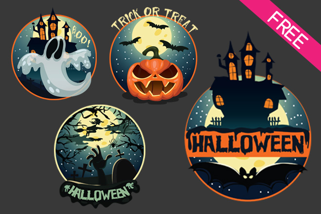 Free Halloween Stickers – Free PSD Templates