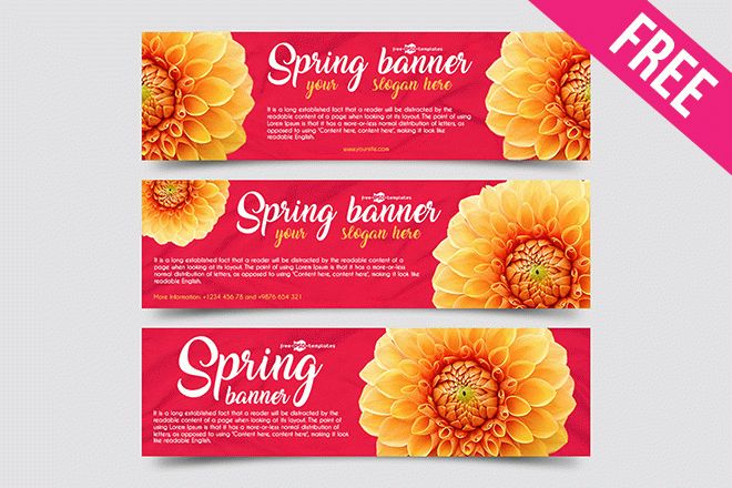 3 Free Spring Banner IN PSD – Free PSD Templates