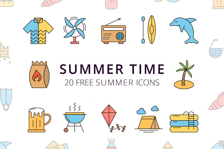 20+ Free Summer Icons Packs for Hot Design Projects – Free PSD Templates
