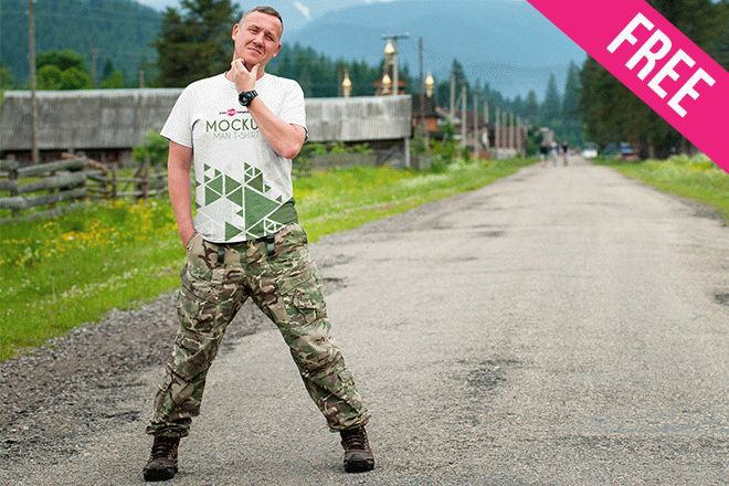 2 Free Man T-Shirt Mock-ups in PSD – Free PSD Templates