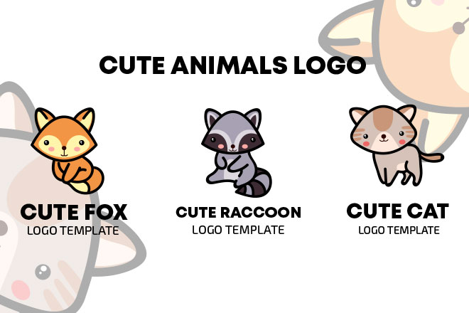 Cute Animals Logo – Free PSD Templates