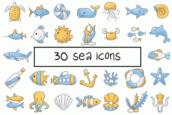 30 Free Sea Vector Icons – Free PSD Templates