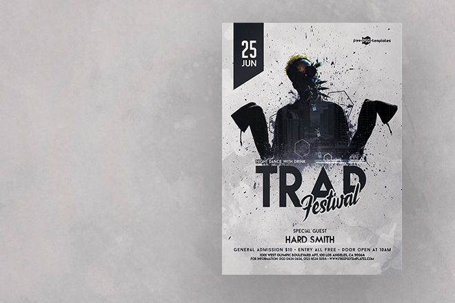 Free Trap Festival Flyer in PSD – Free PSD Templates