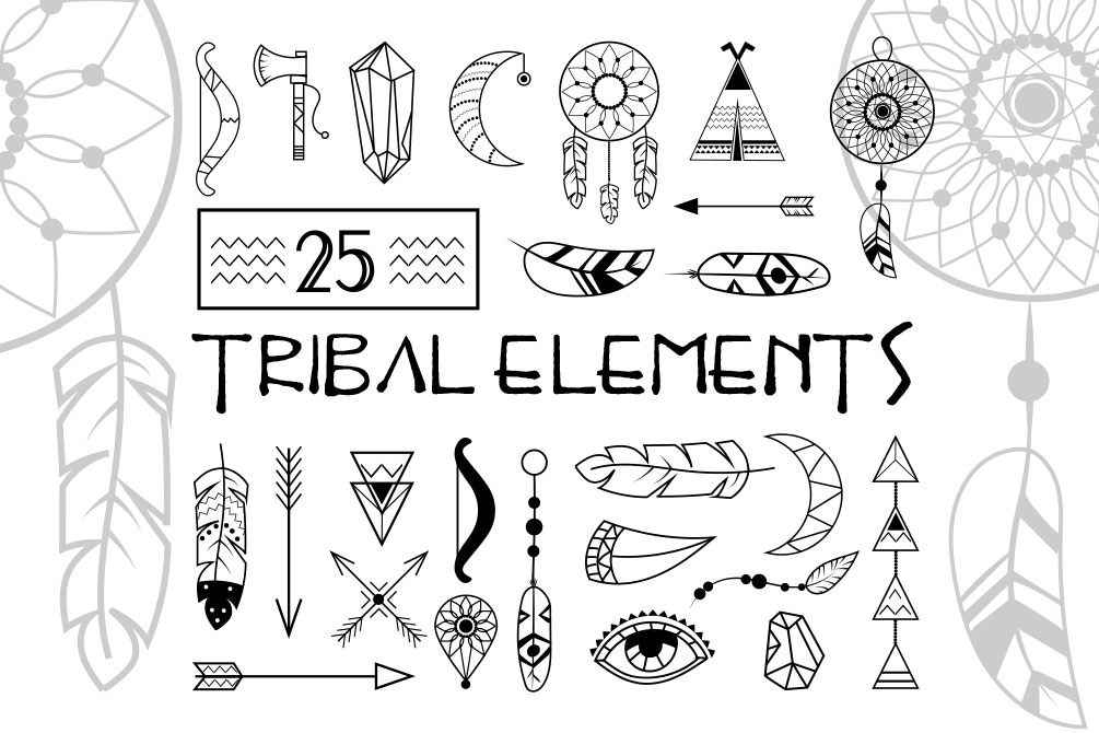 Free 25 Tribal Elements – Free PSD Templates