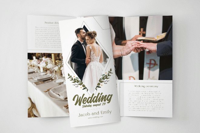 Free Wedding Tri-Fold Brochure in PSD – Free PSD Templates