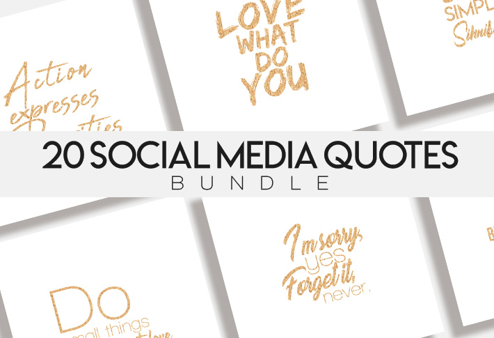 20 Social Media Quotes Bundle in PSD – Free PSD Templates