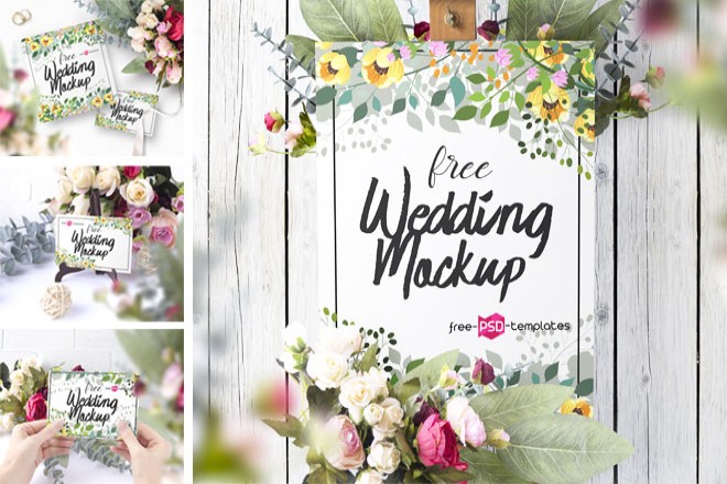6 Free Wedding Mockup Set – Free PSD Templates