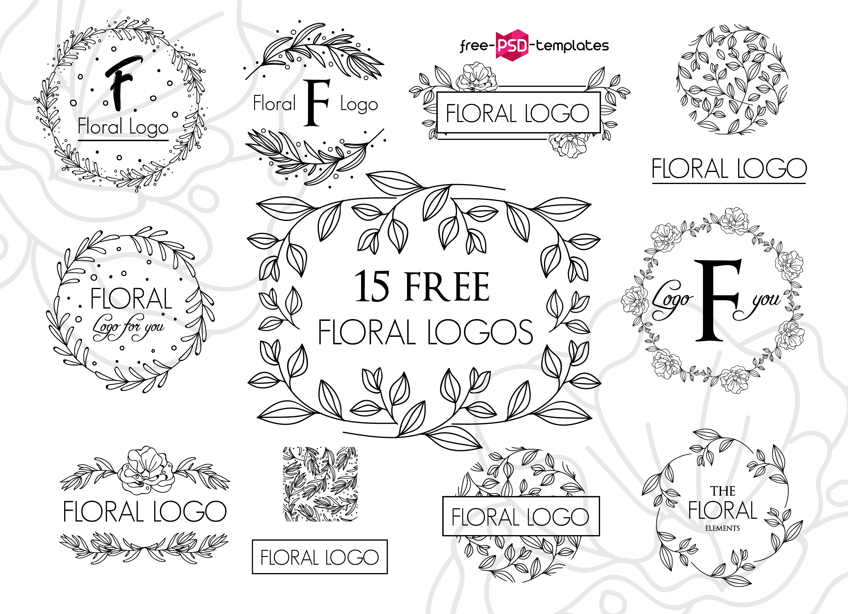 15 Free Vector Floral Logos – Free PSD Templates