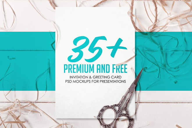 35+ Premium and Free Invitation & Greeting Card PSD Mockups for ...