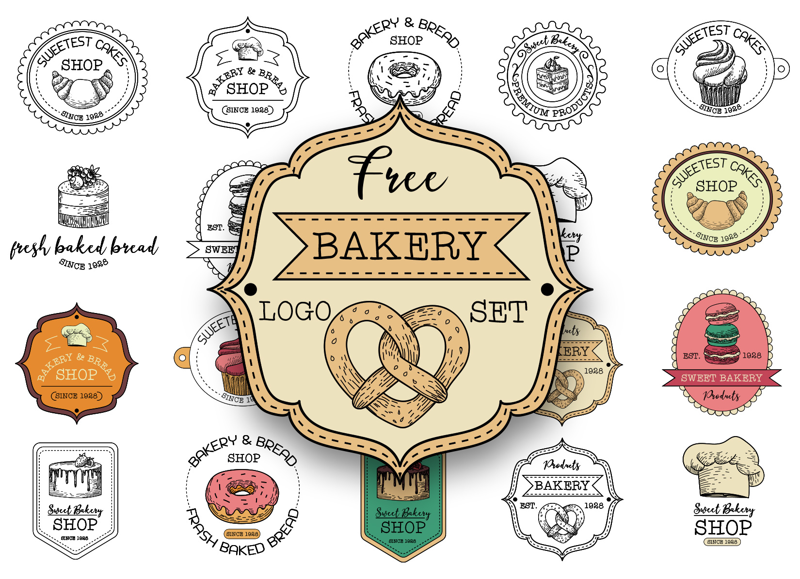 Free Bakery Logo Set – Free PSD Templates