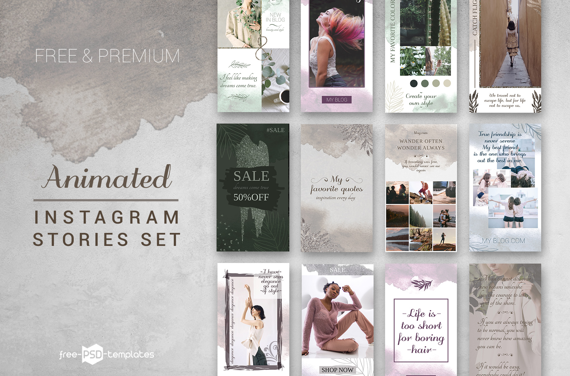 Animated Instagram + Premium Version – Free PSD Templates