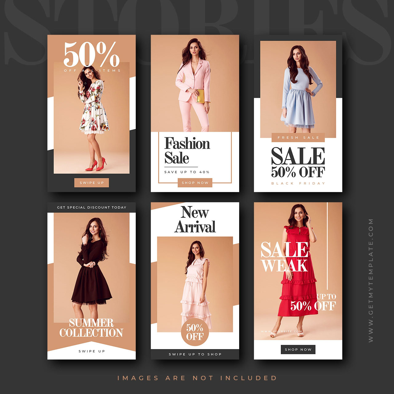 Paper Party Supplies Fashion Instagram Story Template Black Friday 