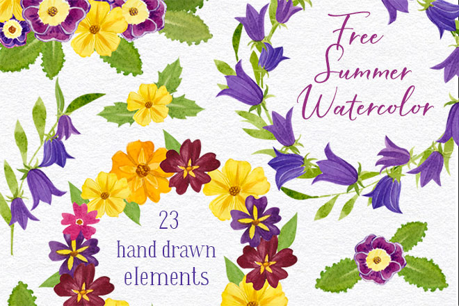 Free Summer Watercolor – Free PSD Templates
