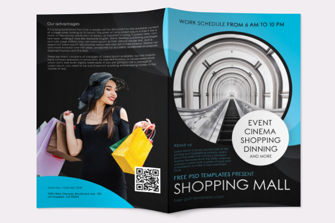 Free Shopping Bi-Fold Brochure Template (PSD) – Free PSD Templates