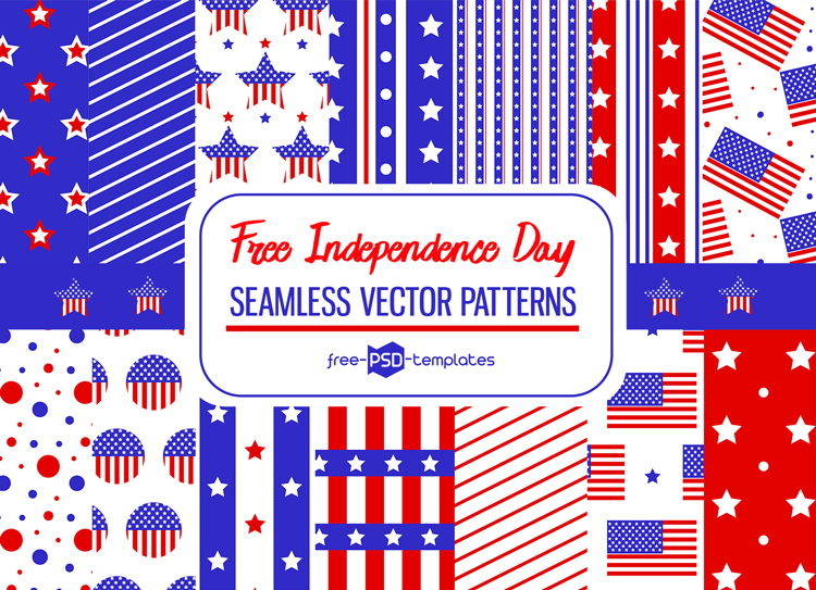 Free Vector Independence Day Patterns – Free PSD Templates
