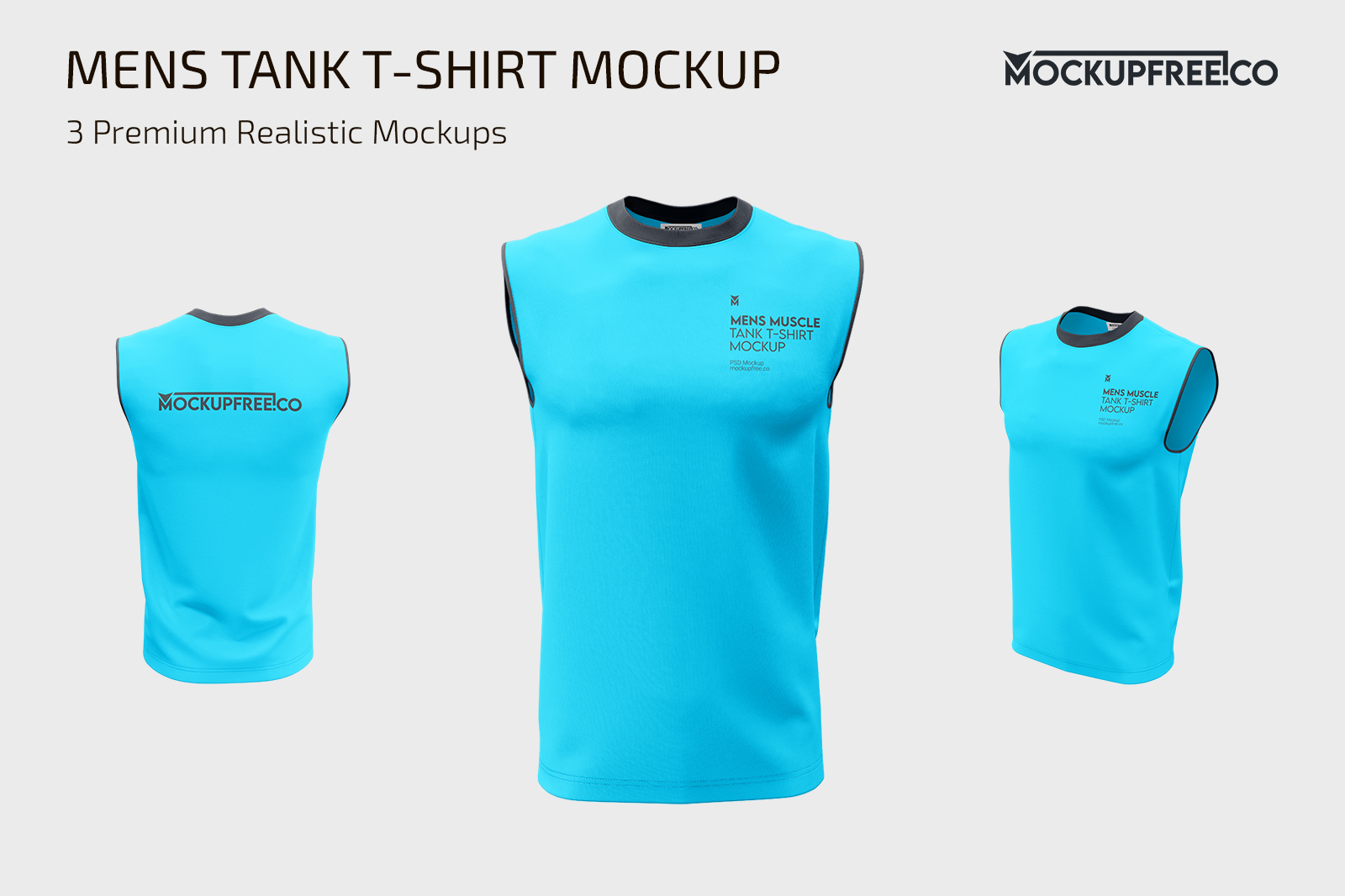 Mens Muscle Tank T-Shirts MockUp Set – Free PSD Templates