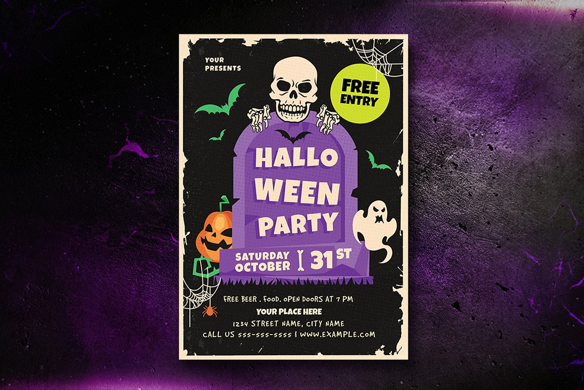 45+PREMIUM & FREE SCARY AND HORROR PSD HALLOWEEN PARTY FLYER TEMPLATES ...