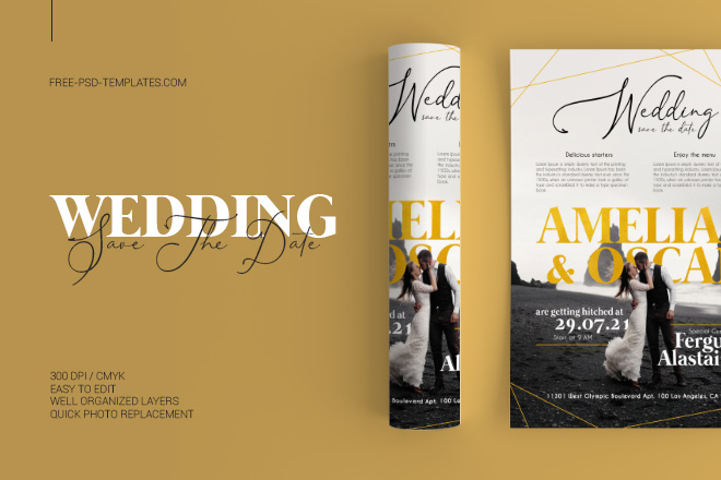 Free Weding Save The Date in PSD – Free PSD Templates