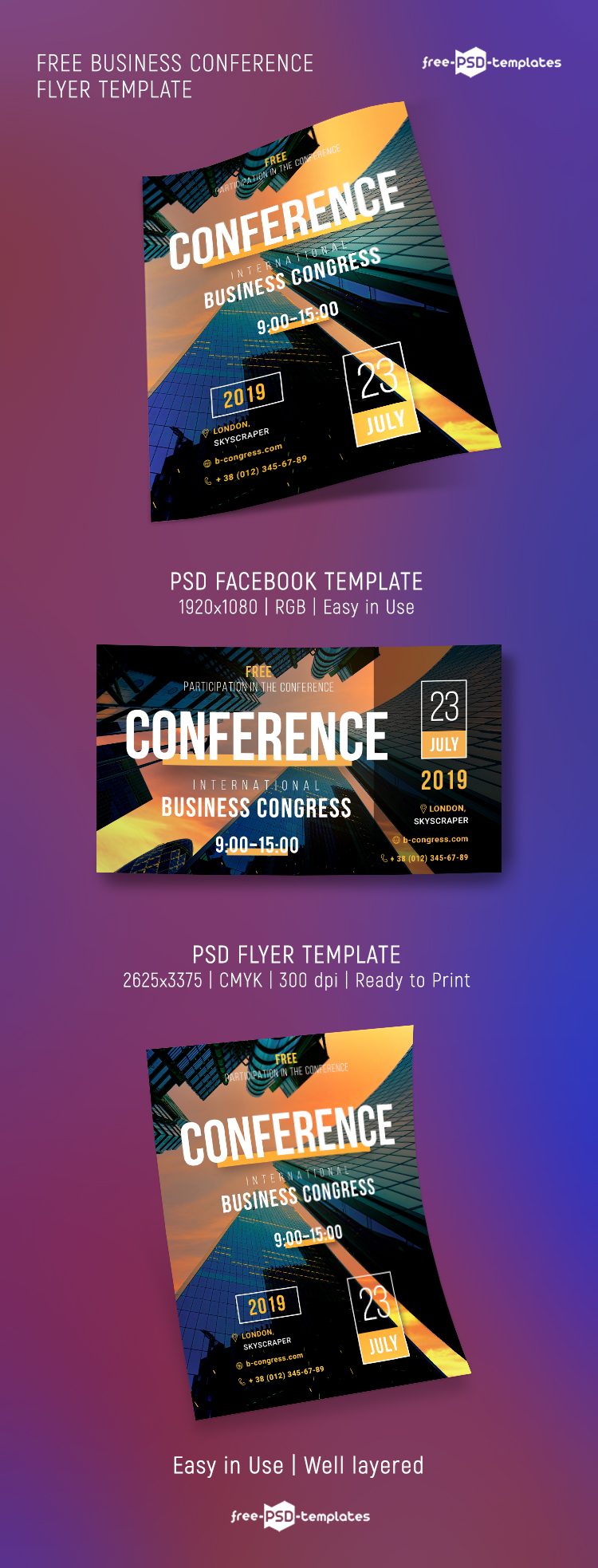 Free Business Conference Flyer Template Free PSD Templates