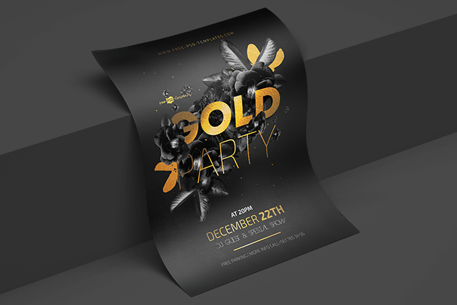 Free Gold Night Party Flyer Template – Free PSD Templates
