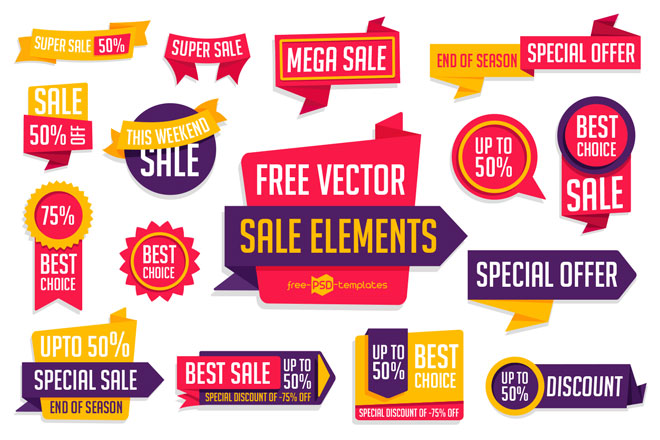 Free Vector Sale Element Collection – Free PSD Templates