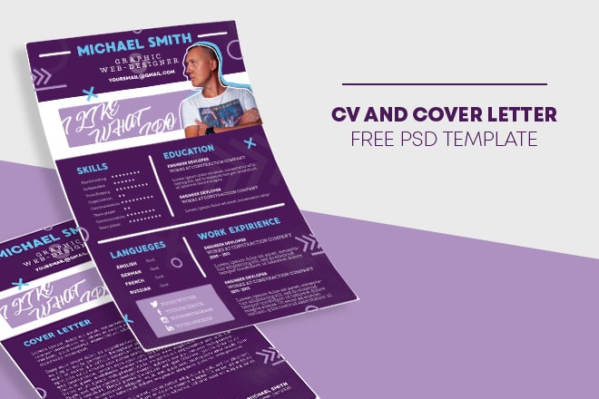 Free CV Resume Template in PSD – Free PSD Templates