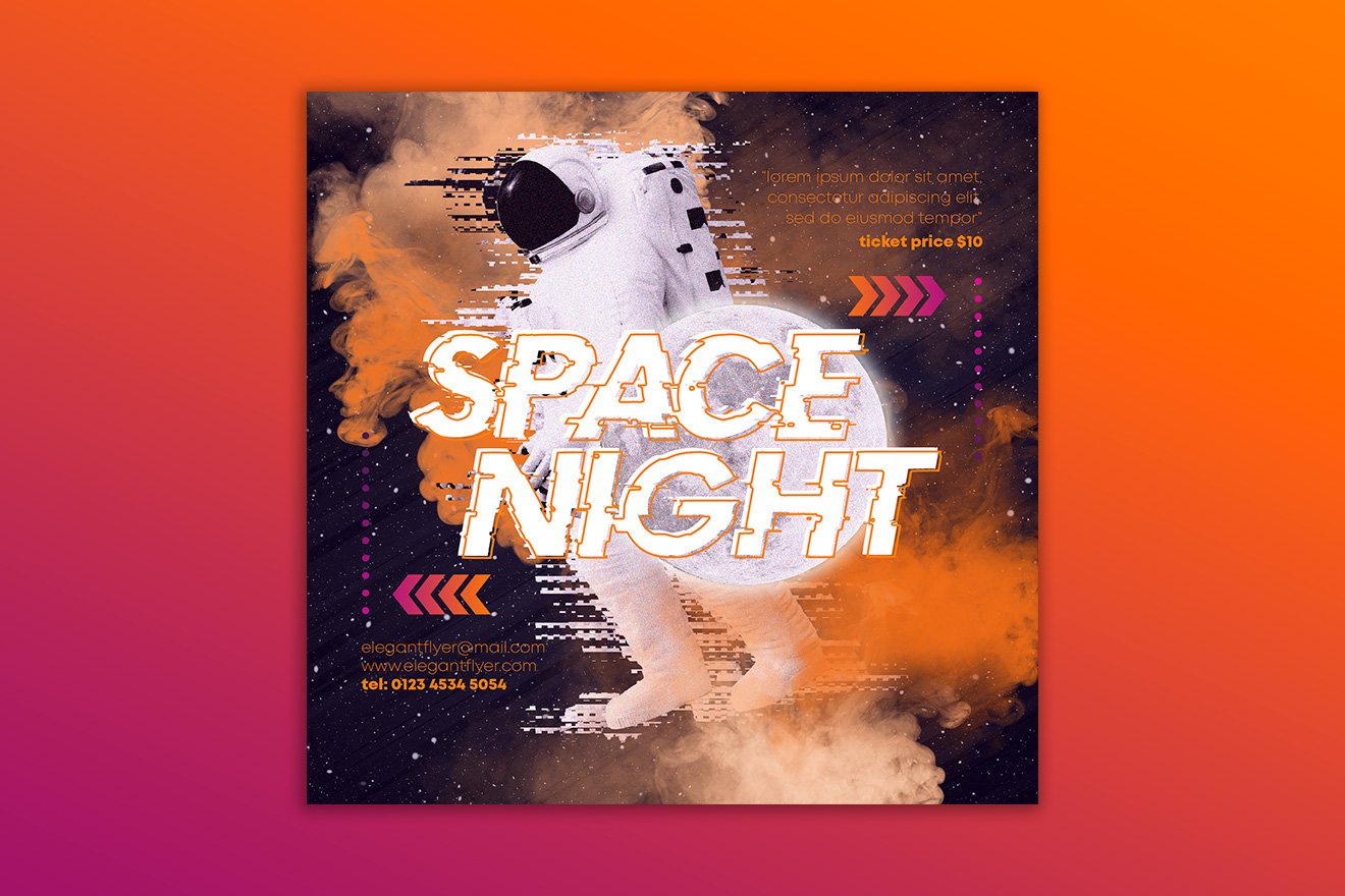 Free Space Night Banner Set Template – Free PSD Templates