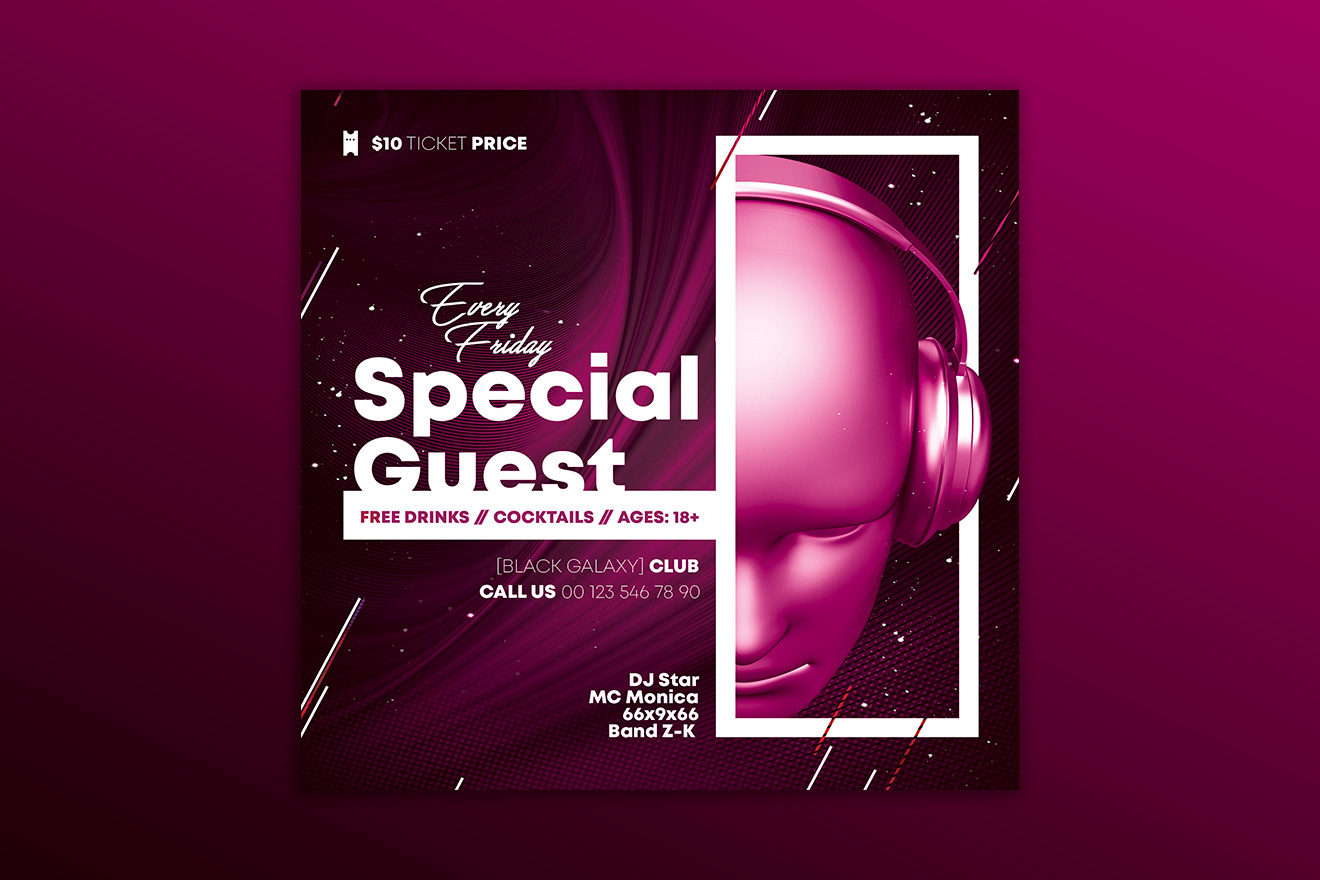 Free Special Guest Banner Set Template – Free PSD Templates