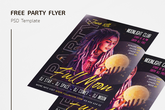 Free Full Moon Party Flyer Templates – Free PSD Templates
