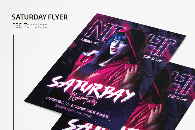 Free Saturday Party Flyer Template in PSD – Free PSD Templates