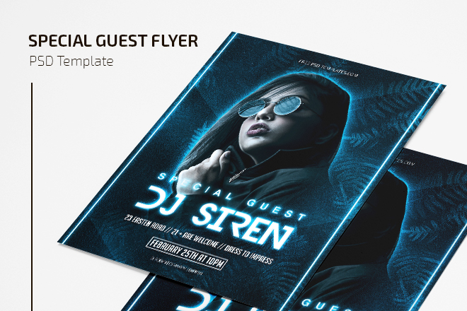 Free Special Guest Flyer Template in PSD – Free PSD Templates