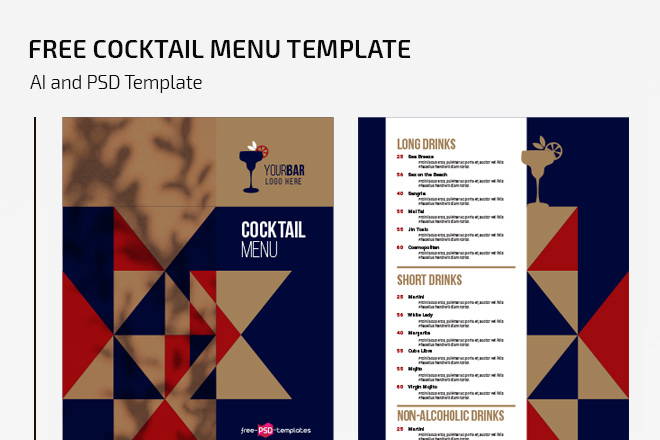Free Cocktail Menu Template – Free PSD Templates Free Cocktail Menu Template – Free PSD Templates