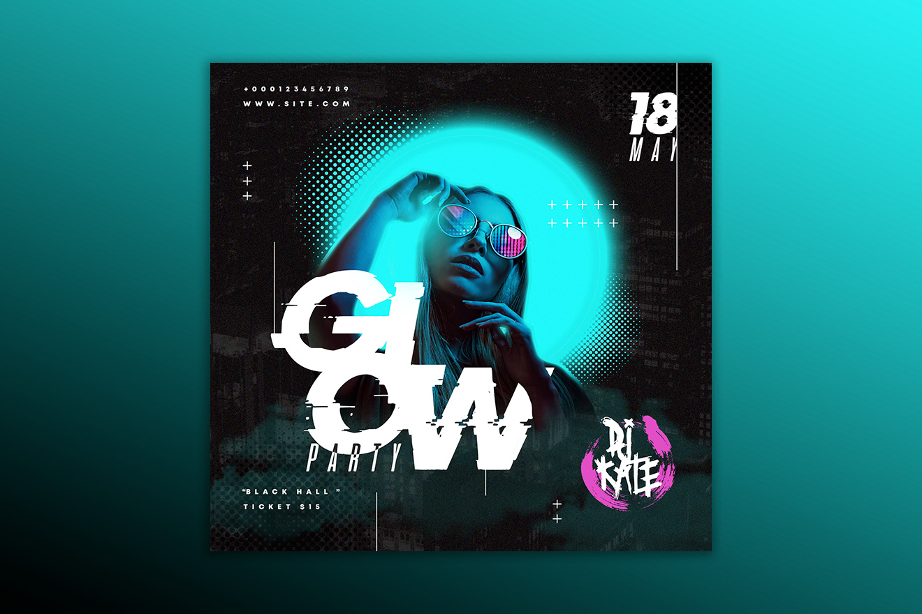 Free Glow Night Banner Set Template – Free PSD Templates