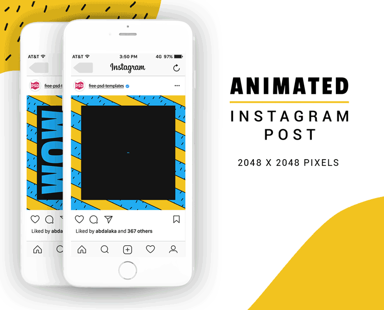 Animated Instagram + Premium Version – Free PSD Templates
