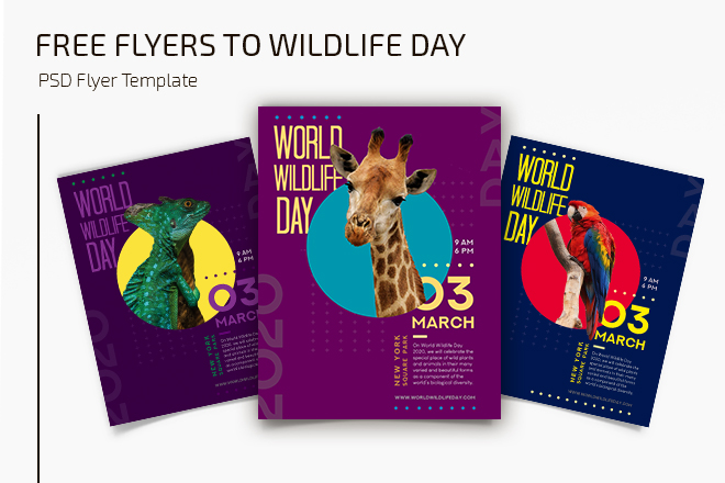 Free World Wildlife Day Flyers Templates – Free PSD Templates