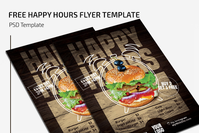Free Happy Hours Flyer Template – Free PSD Templates