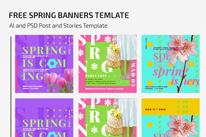 Free Spring Banners Template – Free PSD Templates