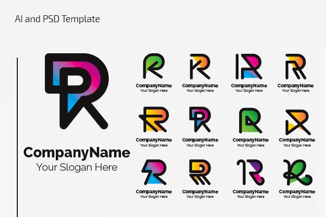 Free Gradient Letter Logo Set – Free PSD Templates