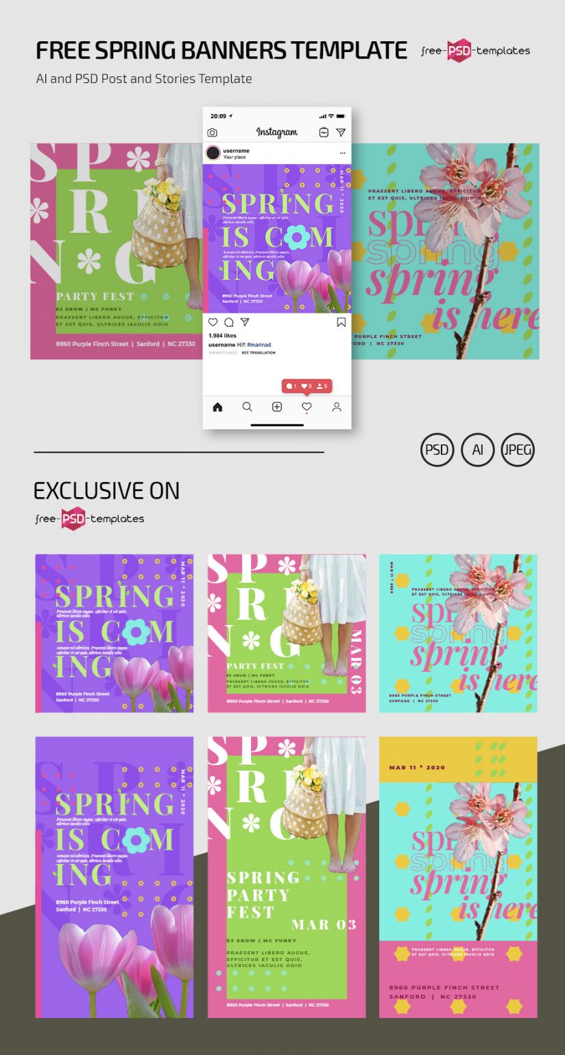 Free Spring Banners Template | Free PSD Templates