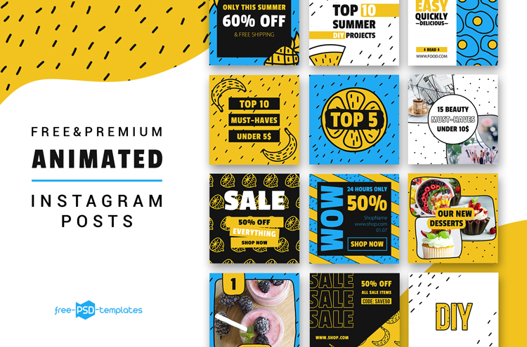 Animated Instagram + Premium Version – Free PSD Templates