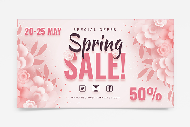 Free Spring Sale Set Banner Set Template – Free PSD Templates