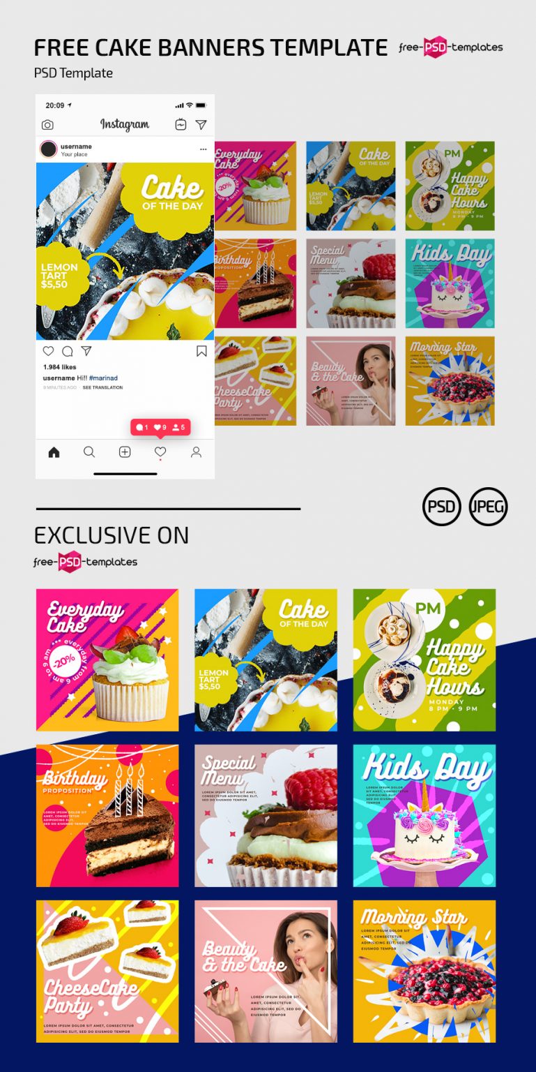 Free Cake Banners Template | Free PSD Templates