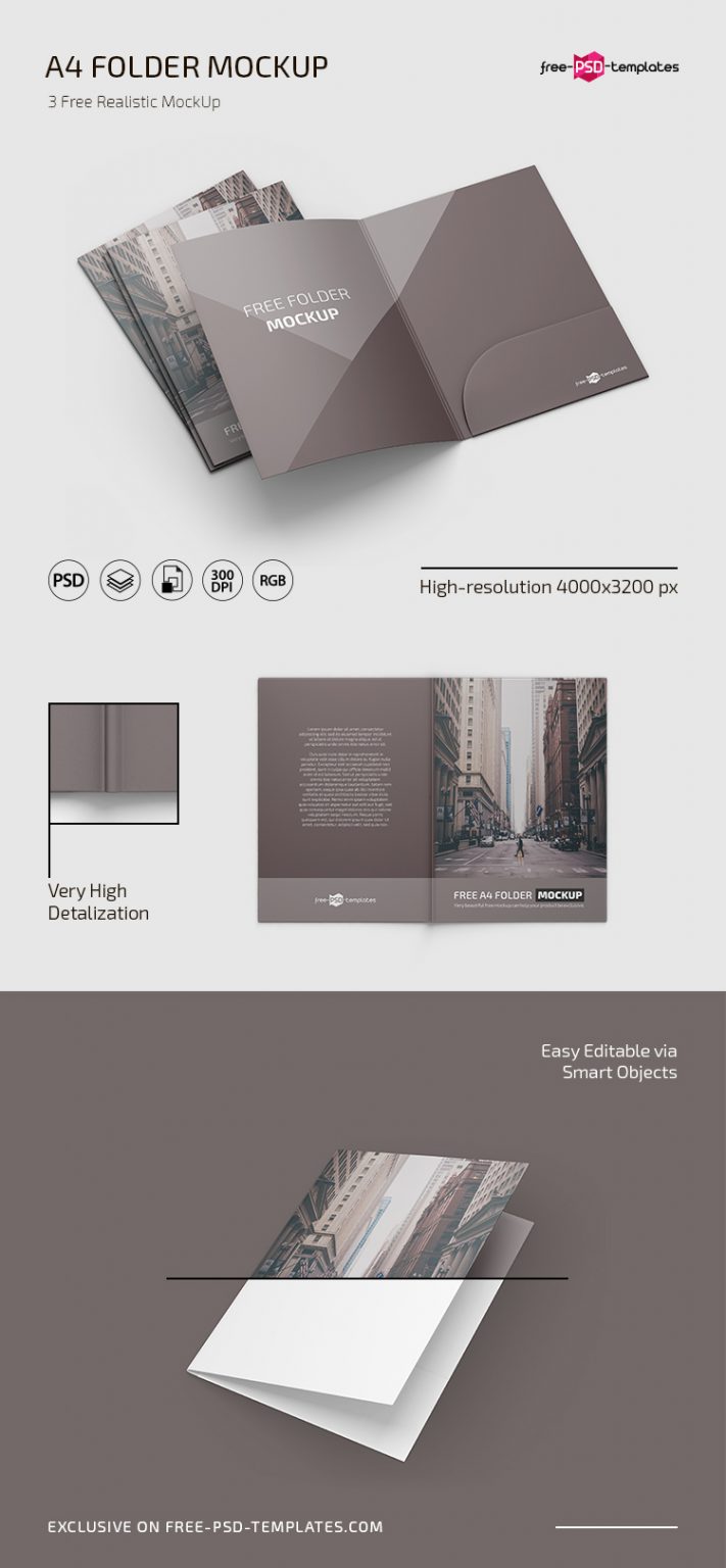 Free A4 Folder Mockup in PSD – Free PSD Templates