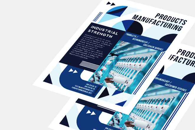 Free Manufacturing Flyer Template in PSD + AI + EPS – Free PSD Templates