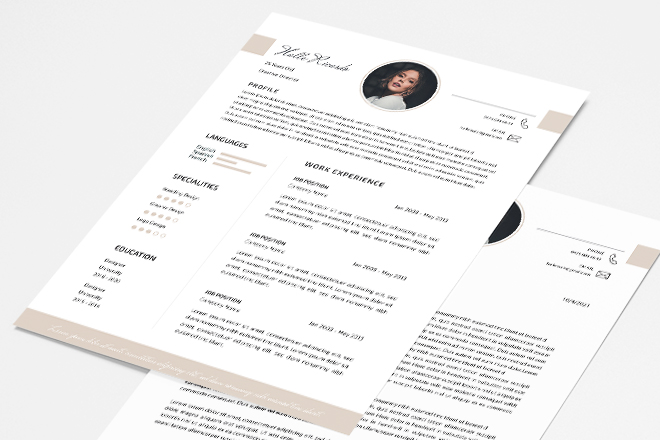 Free Resume and Cover Letter PSD Template – Free PSD Templates