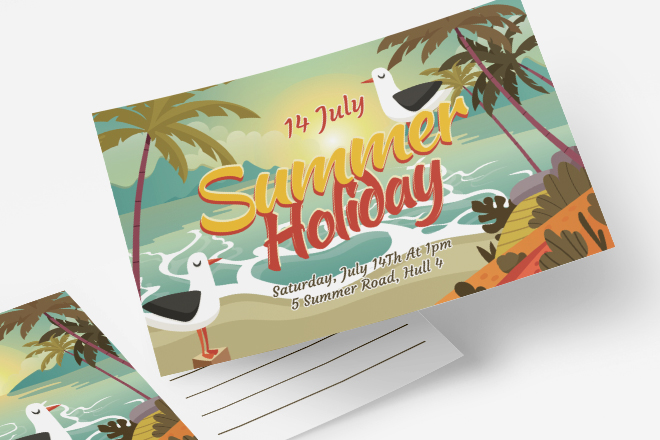 Free Summer Holiday Postcard Templates in PSD + EPS – Free PSD Templates
